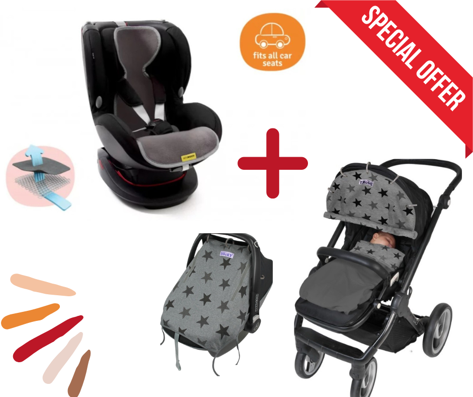 SPECIAL OFFER - Dooky Original: Сенник с UPF50 + защита Grey Stars + Aeromoov Air Layer Подложка ...