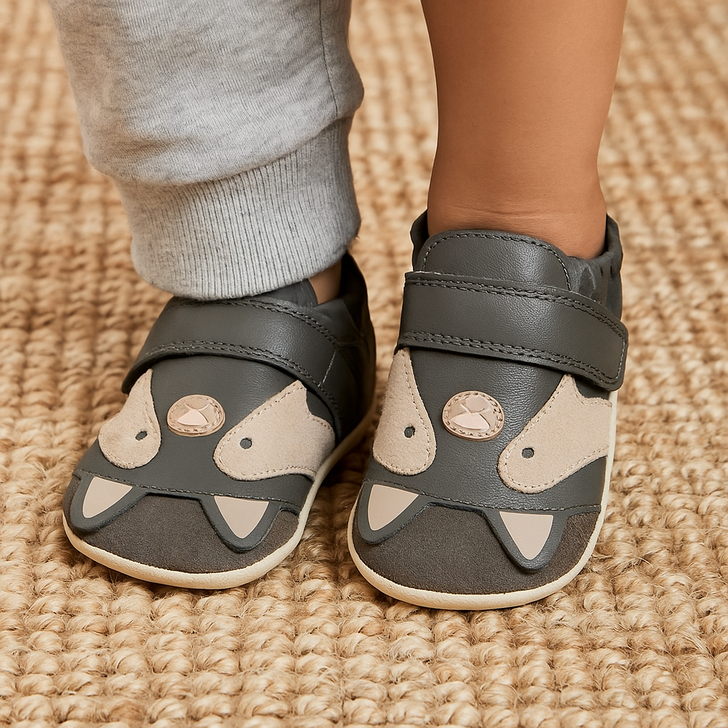 Bobux: Обувки за прохождане Xplorer Critters (No: 18-22) Scrunch- Smoke