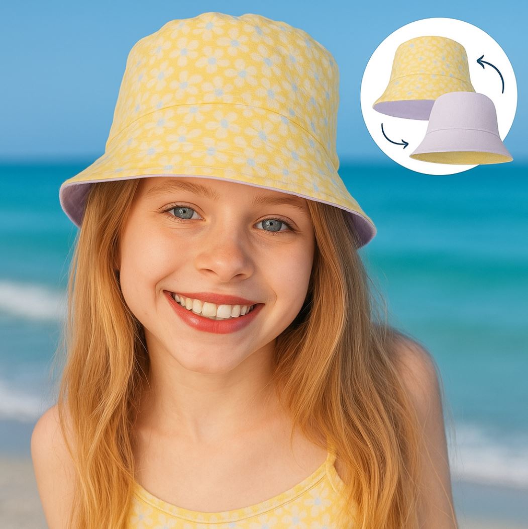 Swim Essentials: Двулицева детска шапка със слънцезащитен фактор UPF50 ...